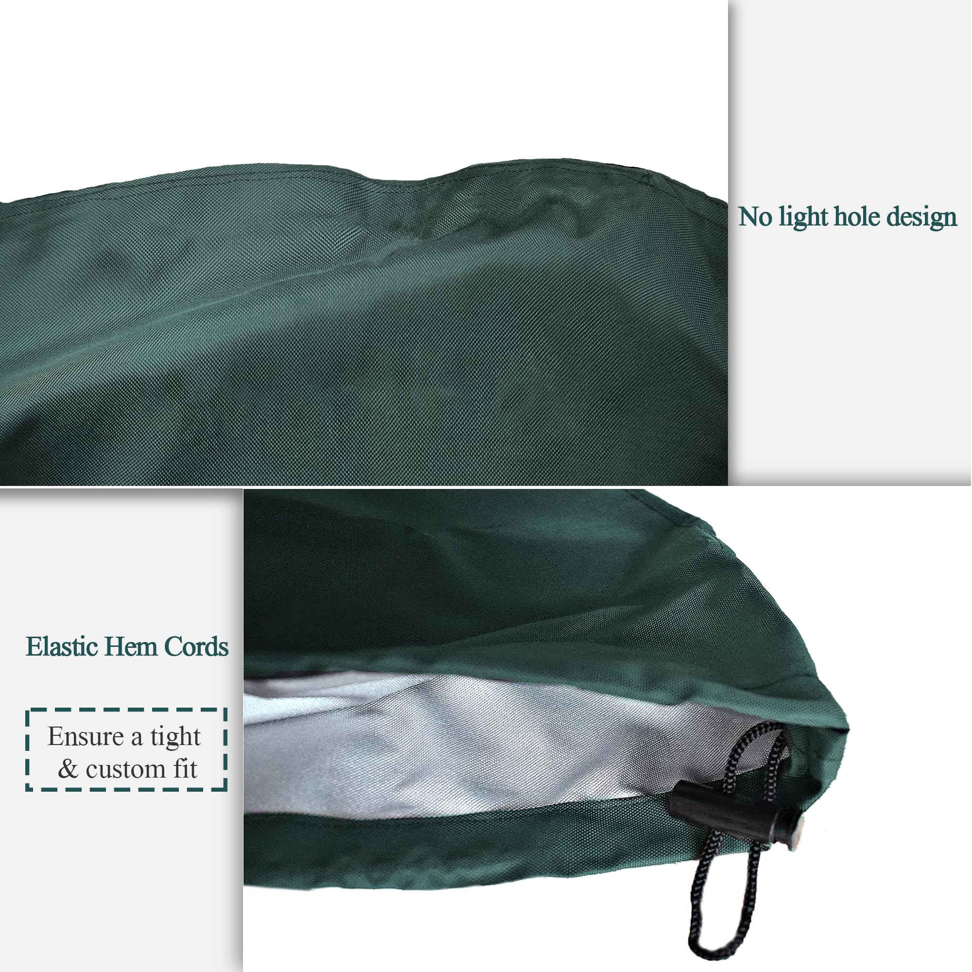 Bimini Top Boot Cover, Suitable for 3-4 Bow Bimini Tops, Storage Boat Replacement Cover Waterproof, （Dark Green L:68-88IN）