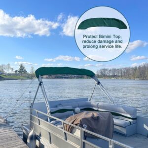 Bimini Top Boot Cover, Suitable for 3-4 Bow Bimini Tops, Storage Boat Replacement Cover Waterproof, （Dark Green L:68-88IN）