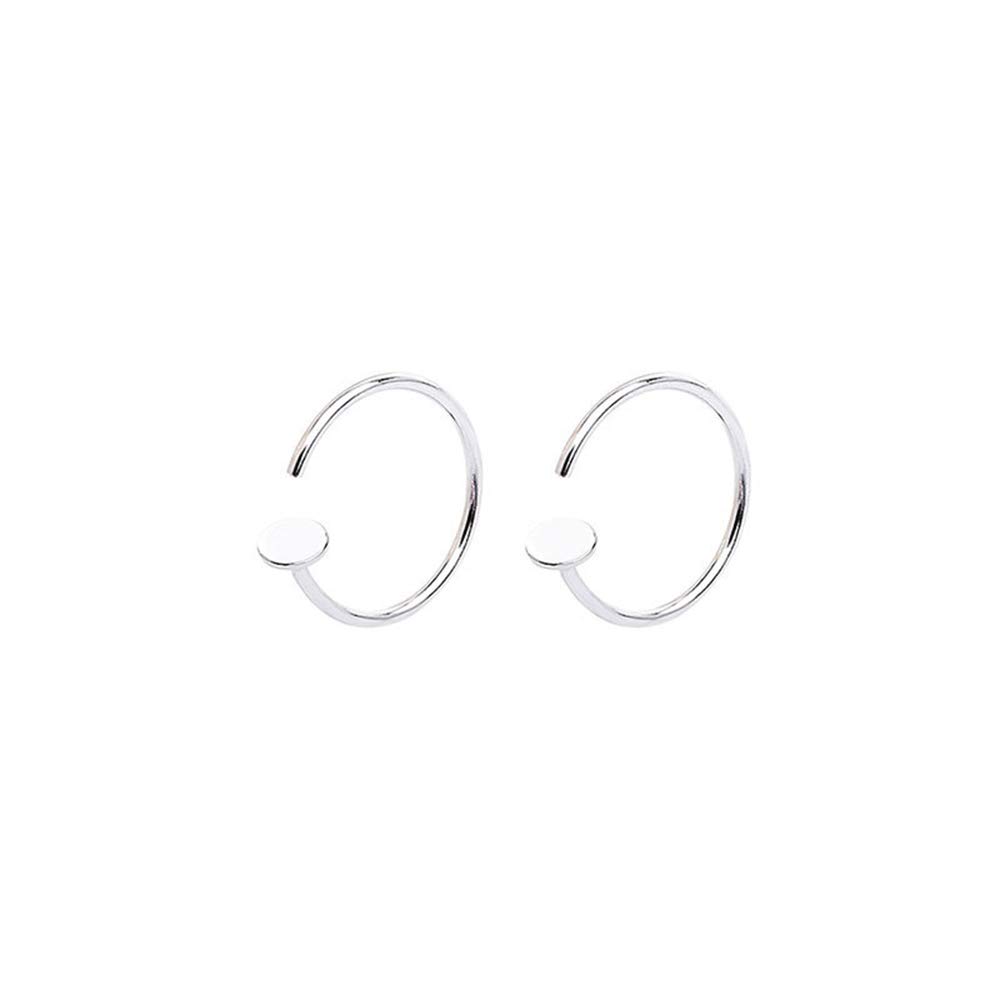 Minimalist Dot Half Hoop Earrings Sterling Silver 925 for Women Fashion Small Huggie Hoops Ear Cuffs Cartilage Tragus Earring Ears Piercing Jewelry Hypoallergenic (Silver)