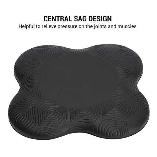 TOBWOLF 2PCS Yoga Knee Pad, Soft Foam Yoga Kneeling Mat, Non Slip Yoga Support Pad, Workout Balance Cushion for Protecting Ankle, Knee, Elbow, Wrist - Black