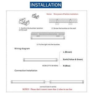 LIGHEART LED Light Fixture,120W 8FT Linkable Shop Light, T8, V-Shaped, Integrate 8 foot Light Tube,14400LM,Clear Lens 6000K, Plug and Play,Fluorescent Lamp Replacements(6-Pack)