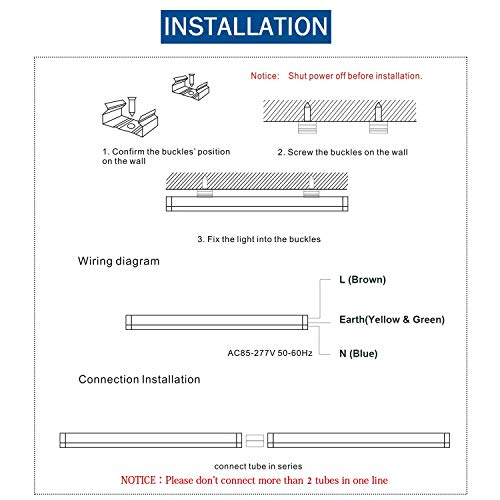 LIGHEART LED Light Fixture,120W 8FT Linkable Shop Light, T8, V-Shaped, Integrate 8 foot Light Tube,14400LM,Clear Lens 6000K, Plug and Play,Fluorescent Lamp Replacements(6-Pack)