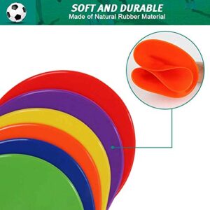 TuXHui Spot Markers 9 Inch Set of 12 Non Slip Rubber Agility Markers Flat Field Cones Floor Dots for Soccer Basketball Sports Speed Agility Training and Drills