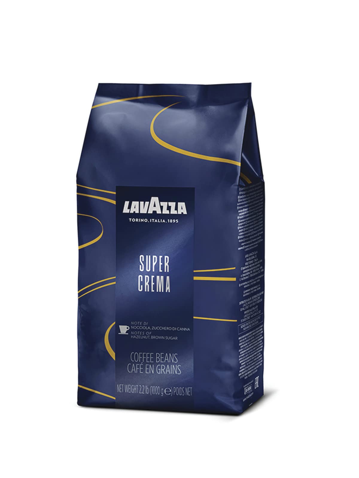 Lavazza Qualità Oro Whole Bean Blend, Medium Roast, 2.2 Pound (Pack of 1) & Super Crema Whole Bean Coffee Blend, Medium Espresso Roast, 2.2 Pound (Pack of 1)