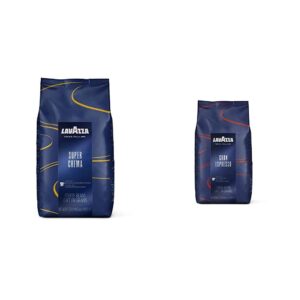 lavazza super crema and gran espresso whole bean coffee blends, 2.2 pounds each