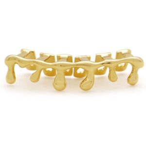 canjoyn 18k gold teardrop bottom grillz 6 teeth lower teeth drip cap grillz