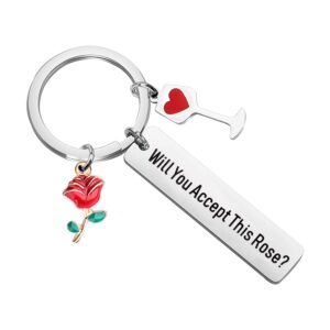 bleouk the bachelor show inspired gift will you accept this rose keychain for the bachelor fans … (will you accept this rose?)