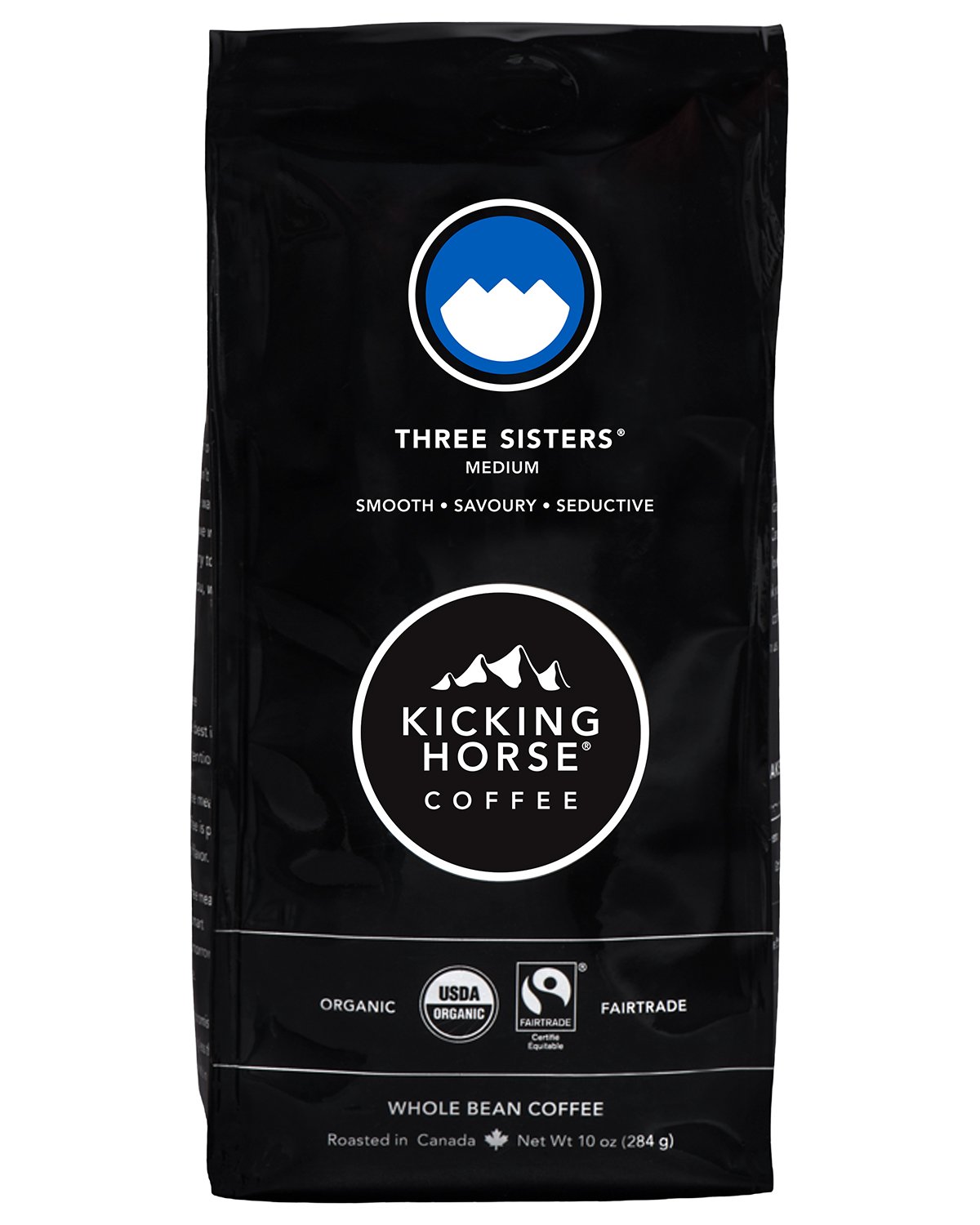 Kicking Horse Coffee Three Sisters Medium Roast Whole Bean and Ground Coffee Bundle (10 oz)