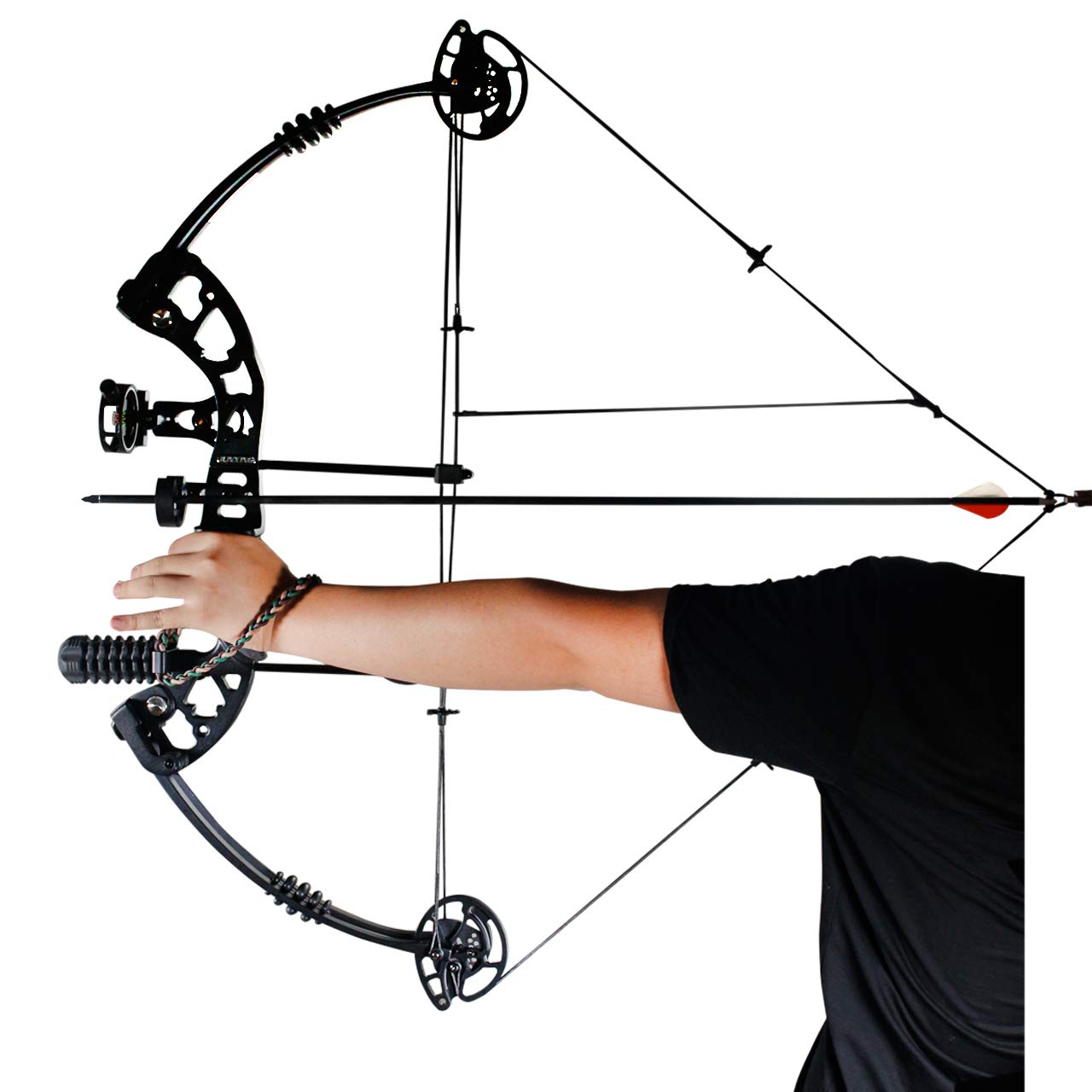 SinoArt Compound Bow 30-55lbs 24"-29.5" Archery Hunting Equipment Max Speed 310fps with Accessories Right Handed