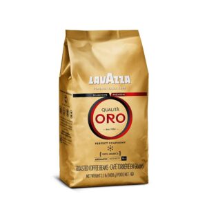 Lavazza Qualità Oro Whole Bean Blend, Medium Roast, 2.2 Pound (Pack of 1) & Super Crema Whole Bean Coffee Blend, Medium Espresso Roast, 2.2 Pound (Pack of 1)