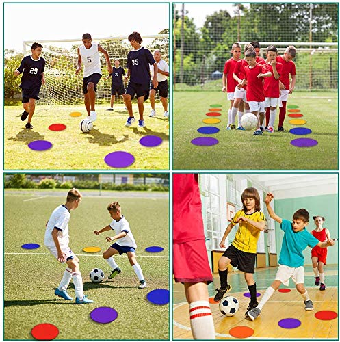 TuXHui Spot Markers 9 Inch Set of 12 Non Slip Rubber Agility Markers Flat Field Cones Floor Dots for Soccer Basketball Sports Speed Agility Training and Drills