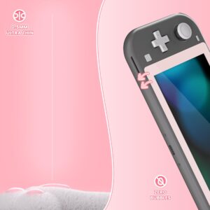 eXtremeRate 2 Pack Cherry Blossoms Pink Border Transparent HD Clear Protector Film, Tempered Glass Screen Protector for Nintendo Switch Lite