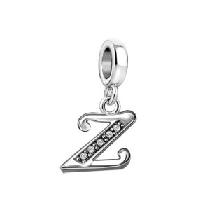 sbi jewelry z initial letter charm compatible with pandora charm bracelet christmas family name gifts personalized dangle birthday anniversary