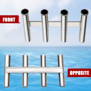 Stainless Steel Boat Fishing Rod Holder 4 Tubes Linkded Fishing Rod Rack Wall-Mounted Fishing Pod Racks for Marine Yacht Kayak Camper RV