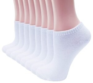 weusmay ankle no show socks for boys girls casual and athletic youth kids low cut socks 8 pairs (shoe size: 2.5-6.5)