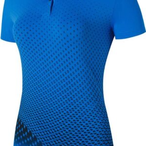 Sportides Women's Sport Polo Tee Shirt Tshirt T-Shirt Short Sleeve Poloshirt Golf Tennis Badminton Bowling SWT251_Blue_XXL