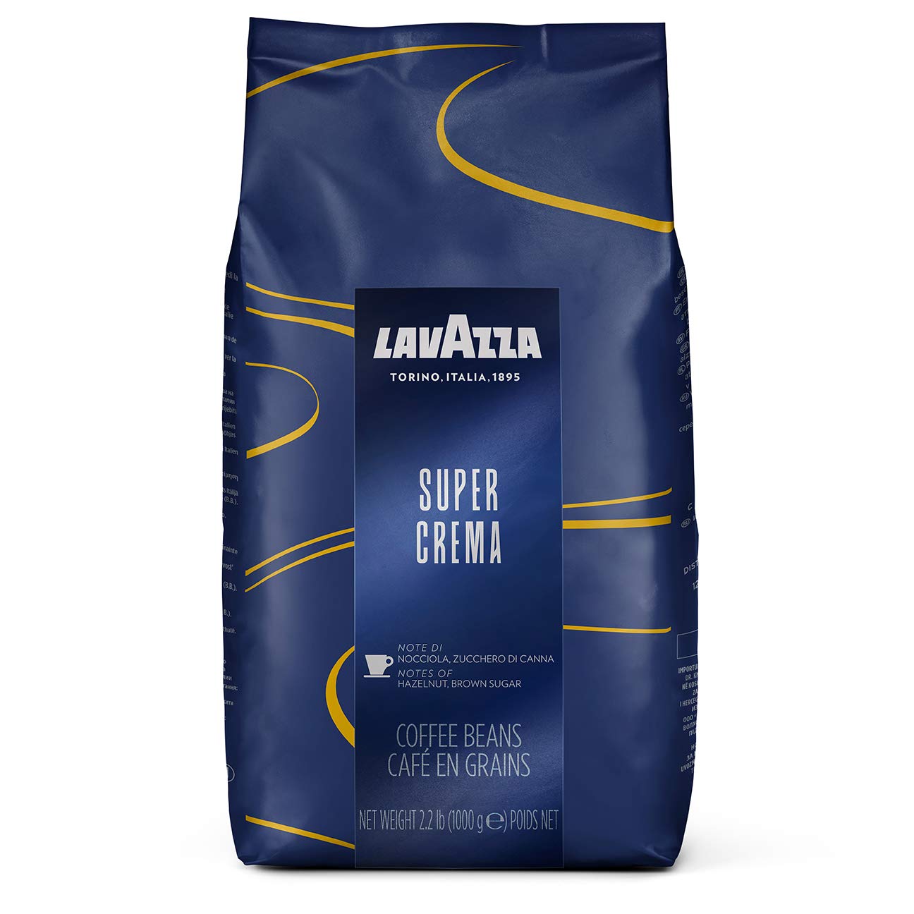 Lavazza Super Crema and Gran Espresso Whole Bean Coffee Blends, 2.2 Pounds Each