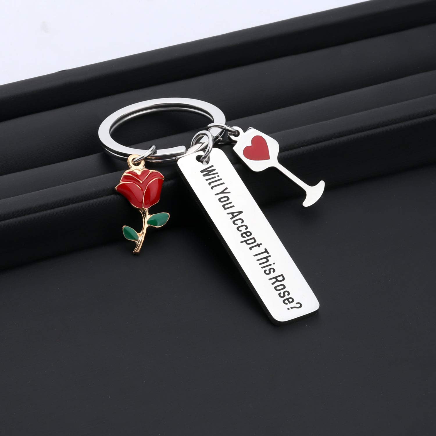 BLEOUK The Bachelor Show Inspired Gift Will You Accept This Rose Keychain for The Bachelor Fans … (Will You Accept This Rose?)