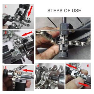 LinaLife Universal Bike Chain Splitter Breaker Repair Chain Rivet Link Pin Bicycle Remover Tool Removal/Install Essential Bicycle Tools with Chain Hook, Road and Mountain Bicycle Chain Repair Tool