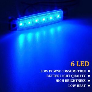 PSEQT LED Boat Interior Lights Marine Courtesy Light Strip Deck Transom Cockpit Navigation Lighting Waterproof for Fishing Pontoon Kayak Yacht Sailboat (Blue 10Pcs)