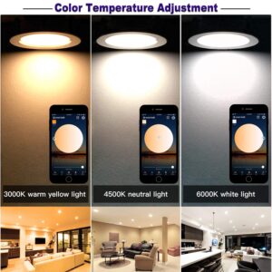 MagicLight Smart Retrofit 3 Inch 5 Watts E26 LED Recessed Down Light, Dimmable, RGBCW Color Changing Bluetooth Smart LED Downlight Trims, 10 Pack