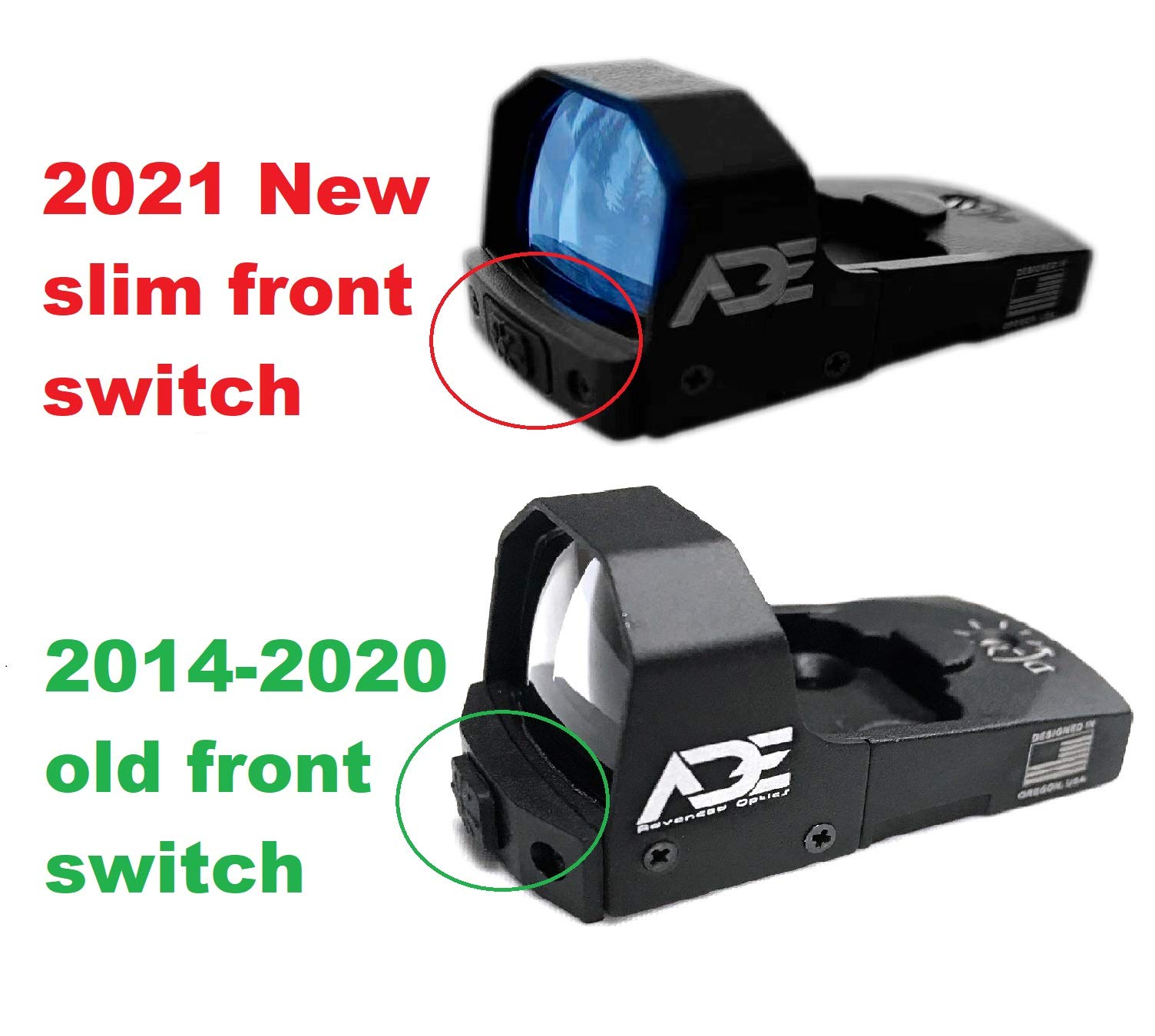 Ade Advanced Optics RD3-006B-2 Green Dot Sight for Handgun - Compatible with Doctor/Venom/Fastfire Footprint Red Dot