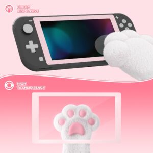 eXtremeRate 2 Pack Cherry Blossoms Pink Border Transparent HD Clear Protector Film, Tempered Glass Screen Protector for Nintendo Switch Lite