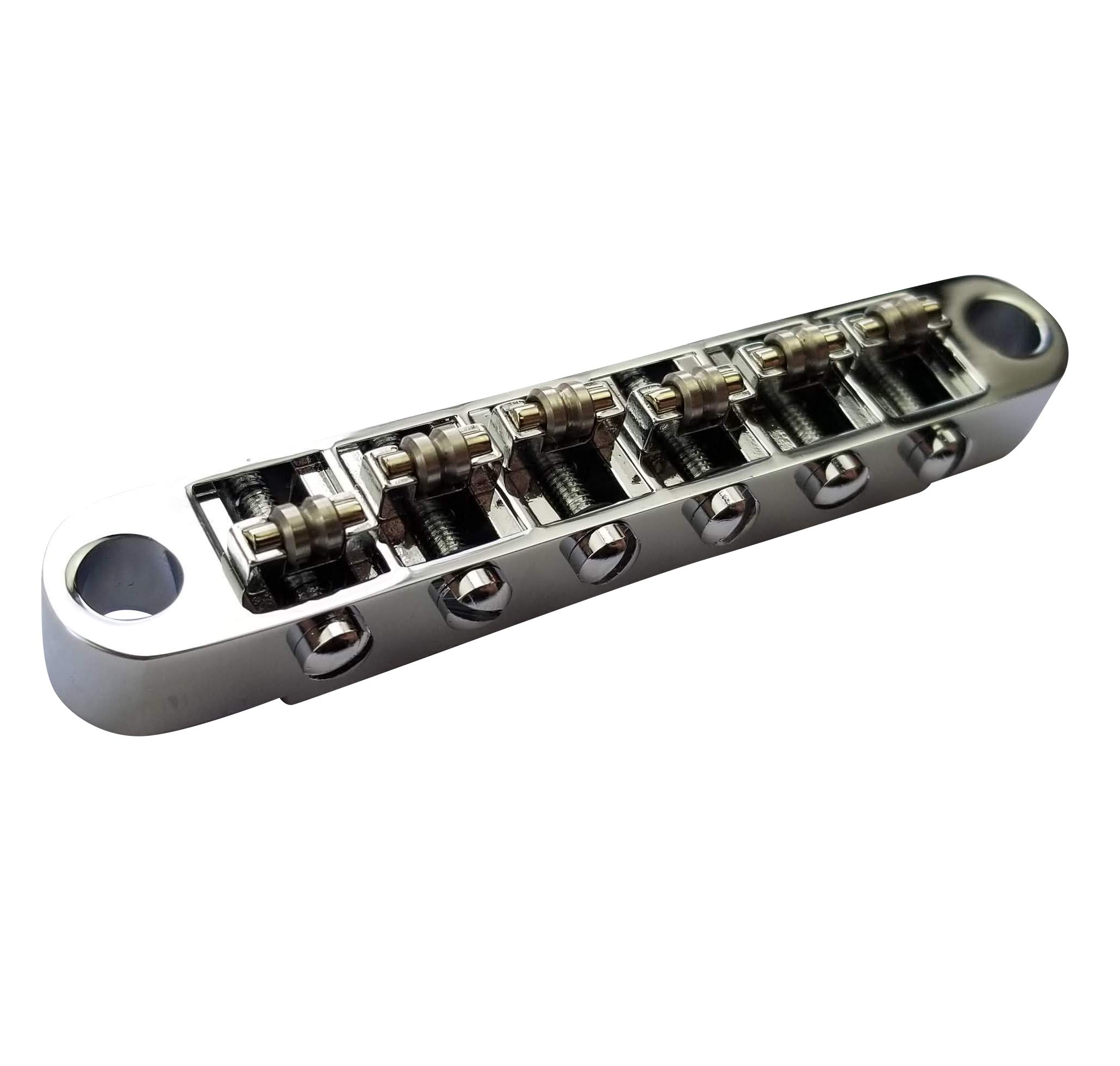 Tune-O-Matic Bridge w/Roller Saddles for Epiphone Les Paul, SG, ES, Dot, Chrome Color