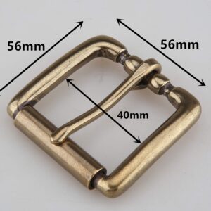 SENWA Vintage Brass Roller Square Buckle-1.6"(40mm) for 1.5"(38mm) Belt