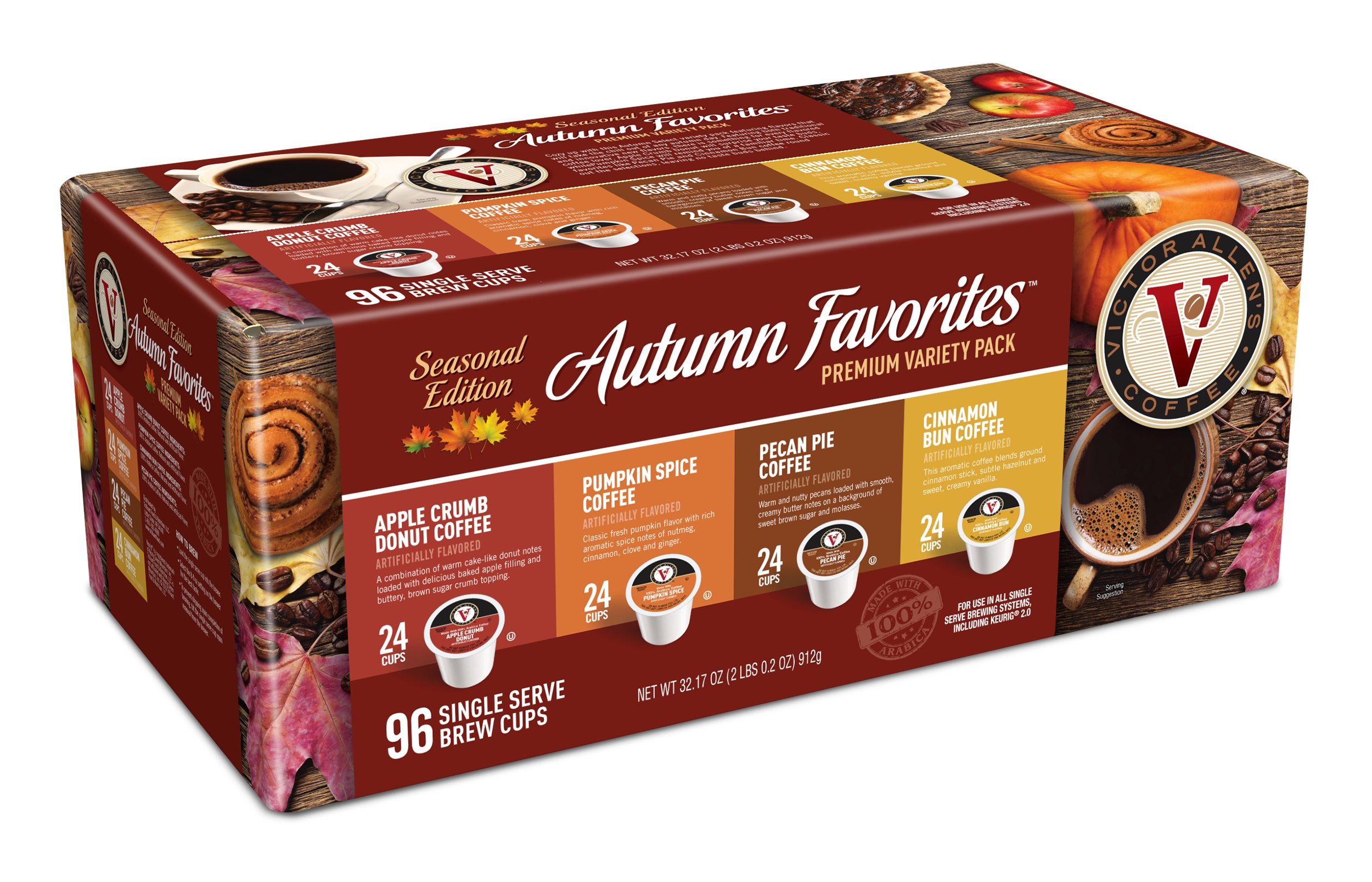 Victor Allen's Coffee Autumn and Sweet & Salty Variety Packs, Medium Roast, 192 Count