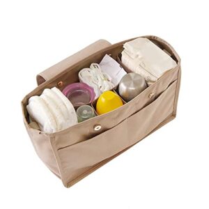 enreve purse organizer insert, bag handbag tote organizer, diaper bag, bag in bag for longchamp and more (beige)