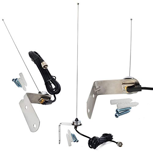 HYS NMO 2M VHF-Band Amateur Trunk/Hole Mount 144mhz(136-174Mhz) Antennas with Stainless Steel L-Bracket Hole & 13ft/About 4m RG-58 Coax Cable for Motorola Icom Vertex Blackbox VHF Mobile Radios