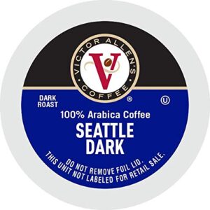 Victor Allen's Coffee Italian Roast and Seattle Dark Roast Coffee Pods for Keurig Brewers