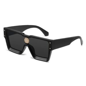 lixx trendy square diamond sunglasses women men retro chunky rectangle flat top black shades glasses