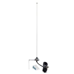 hys vhf nmo antenna, 17.9 inches whip antenna with nmo mount 4meter (13.1ft) pl259(uhf male) rg58 coax cable and l shape bracket for yaesu kenwood midland motorola mobile radio