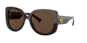 versace ve 4387 108/73 havana plastic rectangle sunglasses brown lens