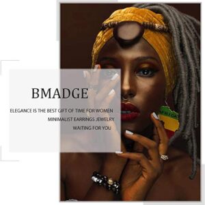 Bmadge Gold Geometric Earrings Exaggerated Statement Earrings Punk Stylish Sectored Twisted Earring Jewelry for Women