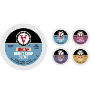 victor allen's coffee decaf donut shop and variety pack bundle, 80 + 54 count