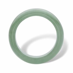 PalmBeach Round Genuine Green Jade Eternity Ring Sizes 6-10 Size 8