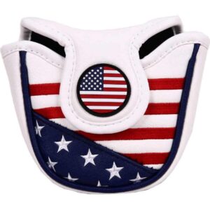 dbyan usa stars and stripes semicircle mallet shaped magnetic closure golf putter head cover for scotty cameron,taylormade, titleist, ping and mizuno putters