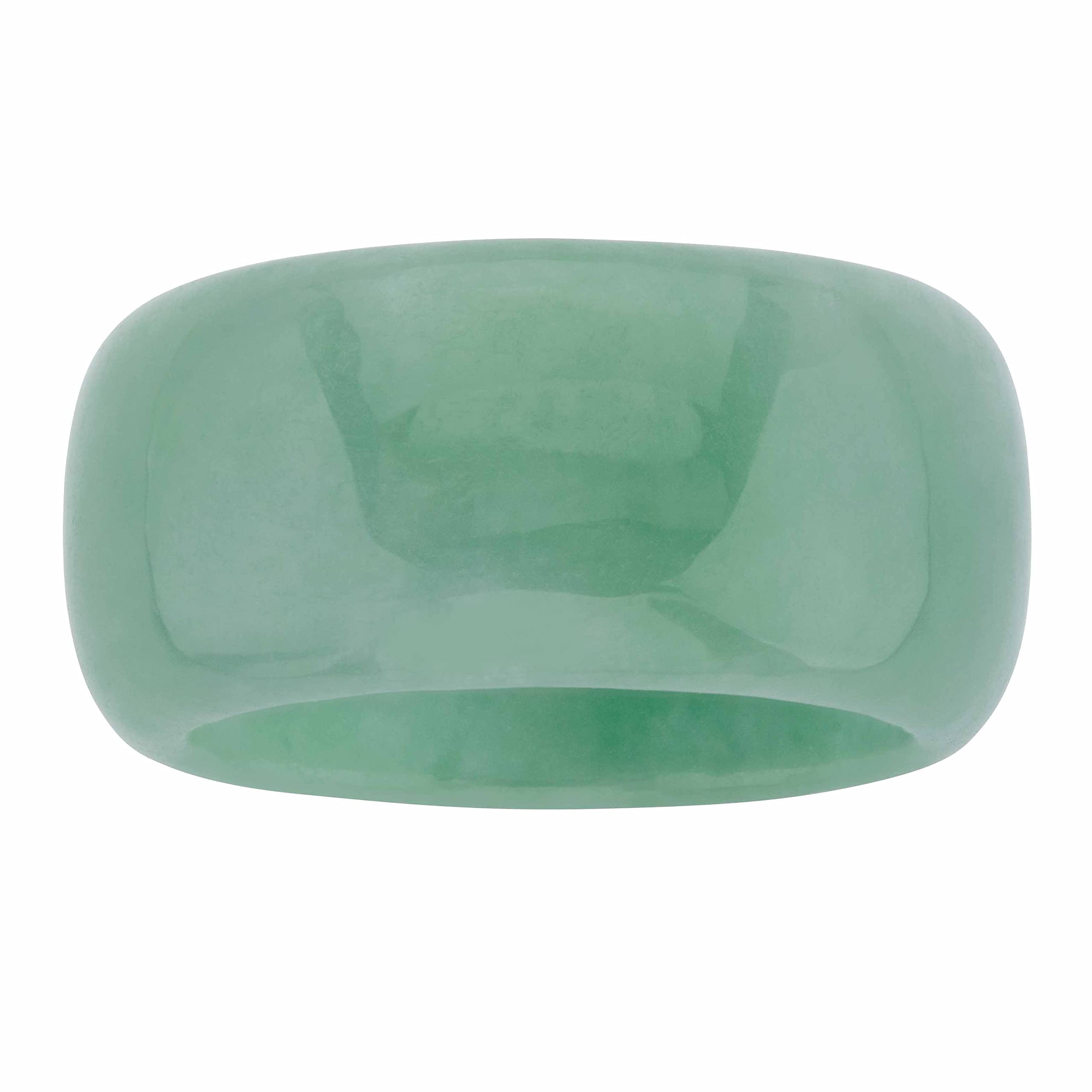 PalmBeach Round Genuine Green Jade Eternity Ring Sizes 6-10 Size 8