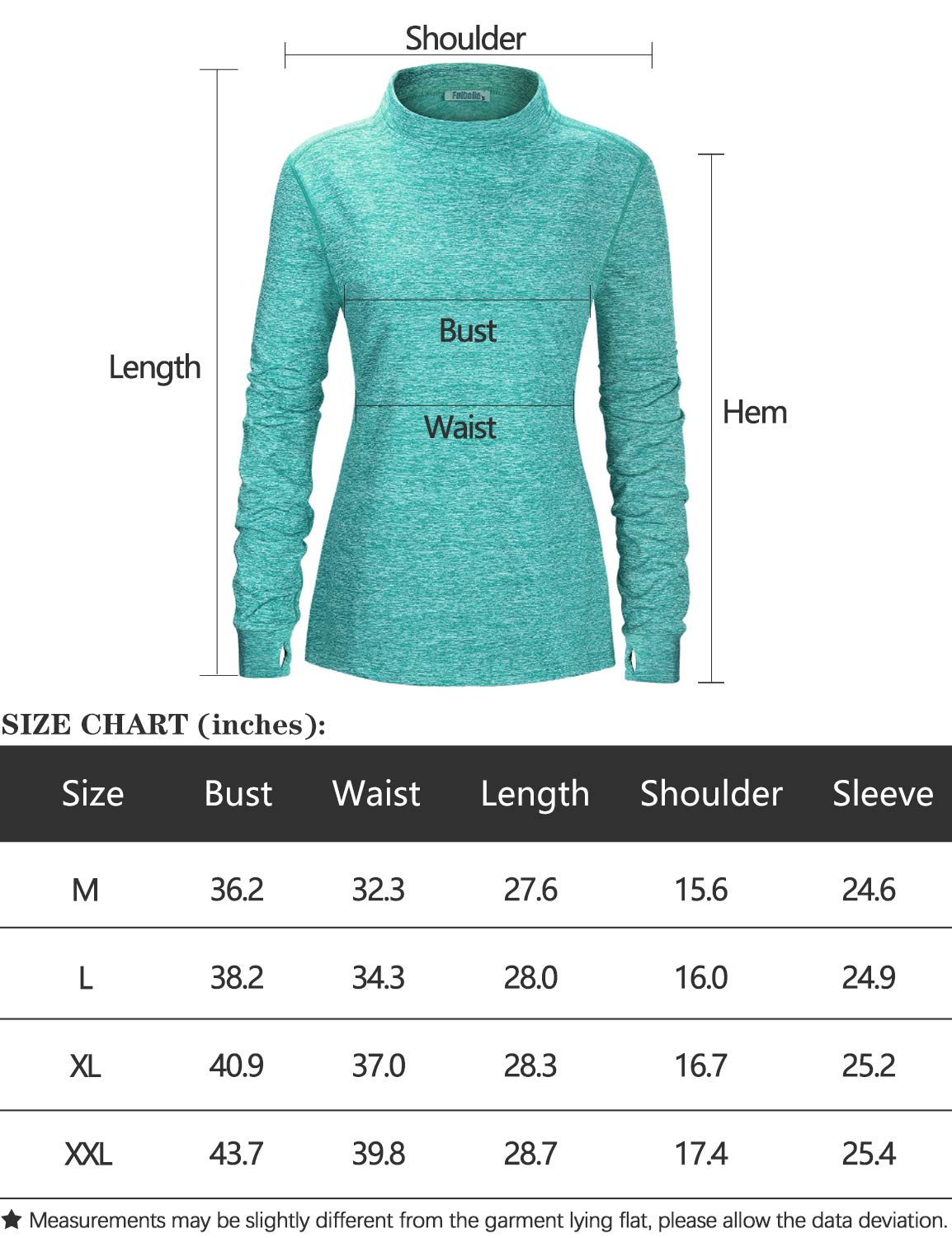 Fulbelle Womens Thermal Fleece Outdoor Cold Weather Gear, Thumb Holes Workout Running Shirts, Long Sleeve Yoga Athletic Gym Tops Loungewear Activewear Sports Apparel Winter Clothes Blue XX-Large