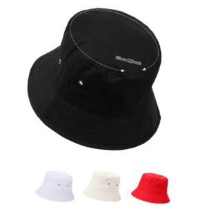 SATINIOR 4 Pieces Bucket Hat Sun Hat Beach Fishing Hat Travel Hat for Men Women(Large)