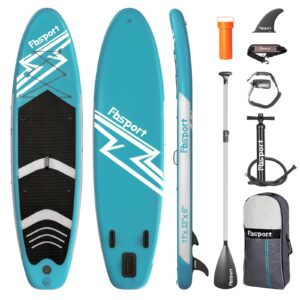 fbsport 11' premium inflatable stand up paddle board, yoga board with durable sup accessories & carry bag | wide stance, surf control, non-slip deck, leash, paddle and pump for youth & adult