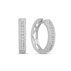 ARAIYA FINE JEWELRY Sterling Silver Diamond Hoop Earrings (1/2 cttw, I-J Color, I2-I3 Clarity)