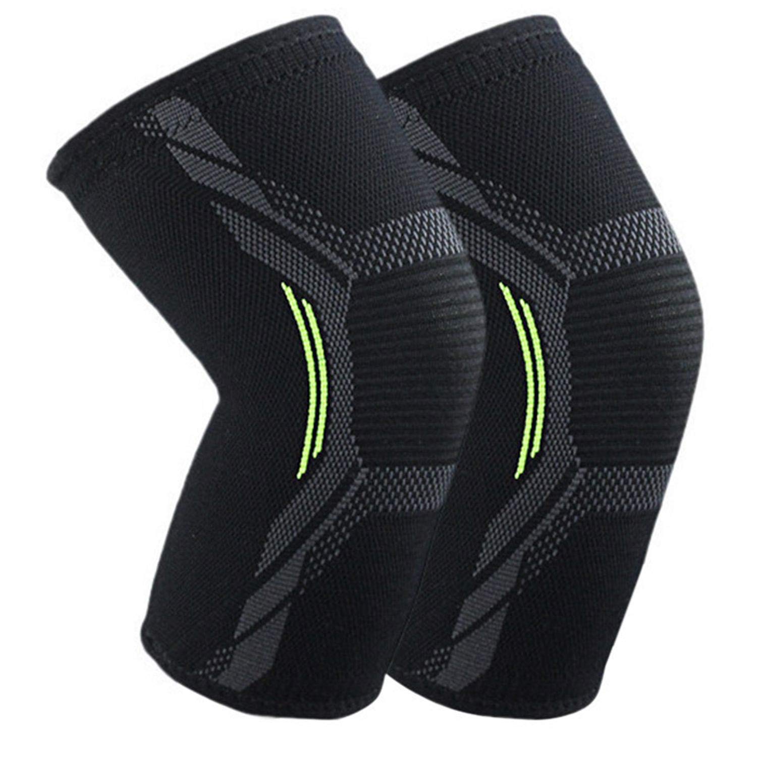 Runee Compression Knee Sleeves - Knee Support Brace For Running, Arthritis, ACL, Meniscus Tear, Sports, Workout, Joint Pain Relief, And Recovery (Large)