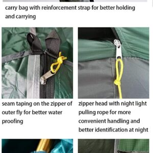 camppal 1 Person Tent Backpacking Camping Hiking Mountain Hunting Tent Lightweight and Waterproof for 4 Season Extreme Space Saving Single Bracket (Green-with skirt)