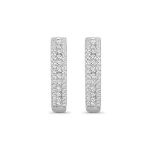 ARAIYA FINE JEWELRY Sterling Silver Diamond Hoop Earrings (1/2 cttw, I-J Color, I2-I3 Clarity)