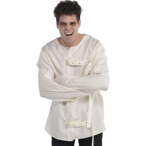 white asylum straitjacket (small/medium) - 1 pc. - escape-proof design, perfect for halloween, pranks & themed parties