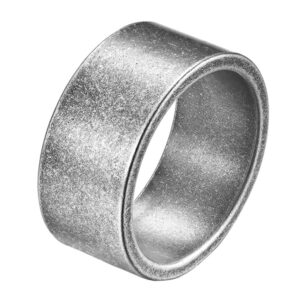 inreng mens womens stainless steel ring 10mm wide cool plain band matte brushed finish flat top 10mm ancient silver size 12